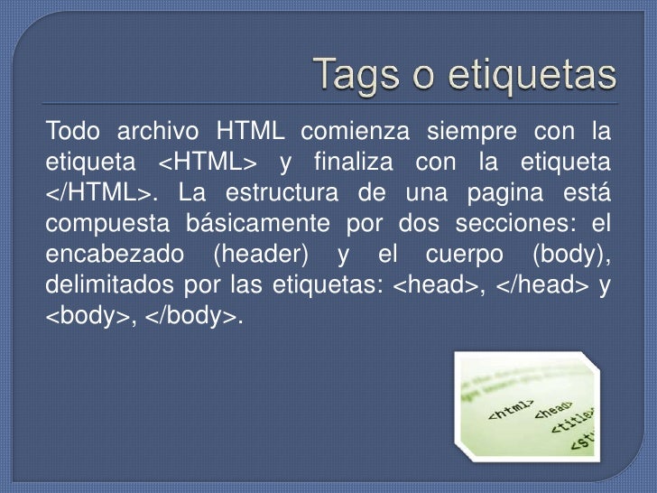 Etiquetas básicas en html