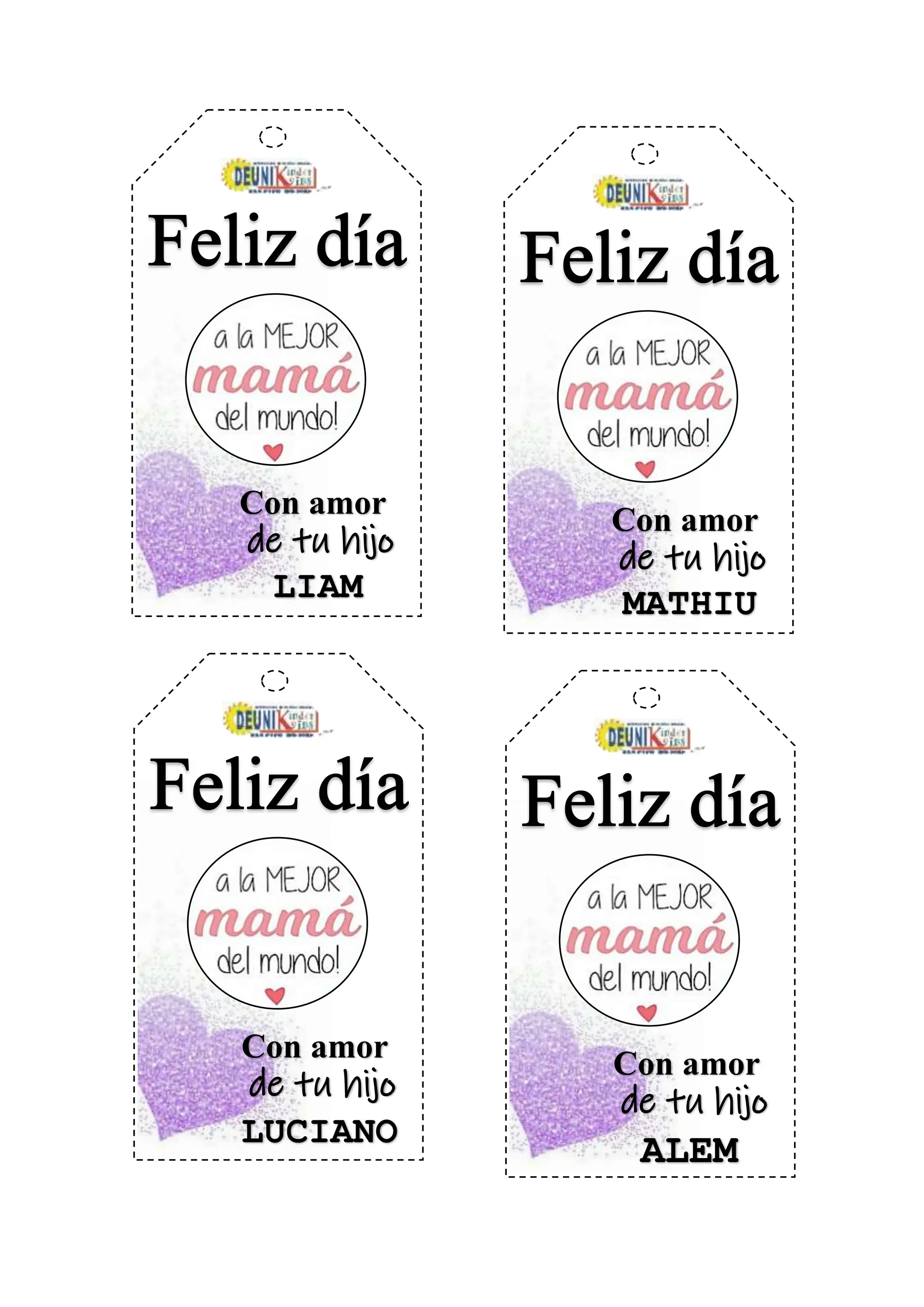 etiquetas del día del madre para imprimir | PDF