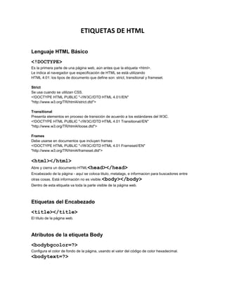 Etiquetas html | DOCX