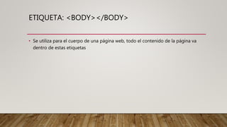 Etiquetas html | PPTX