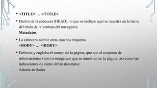 Etiquetas html | PPTX