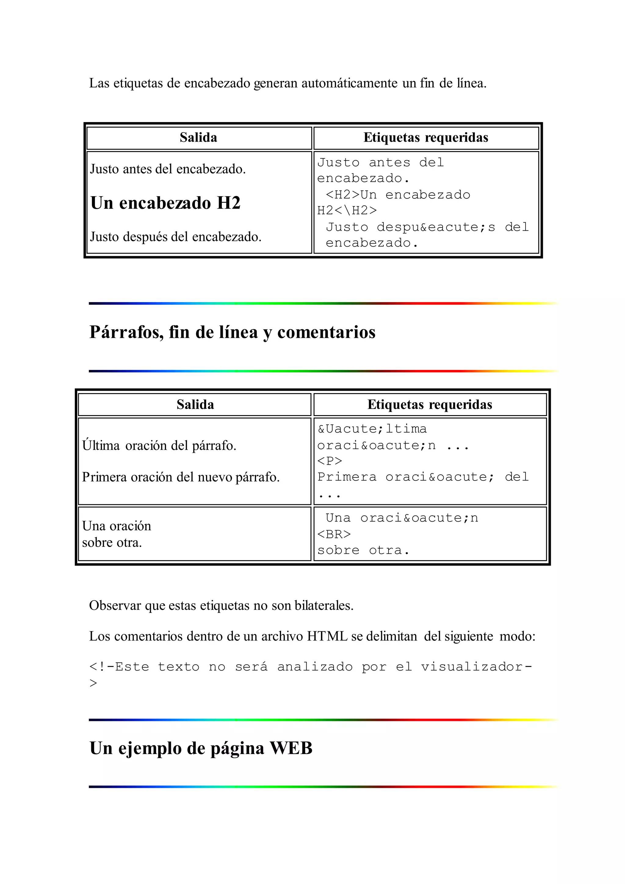Etiquetas html básicas | PDF