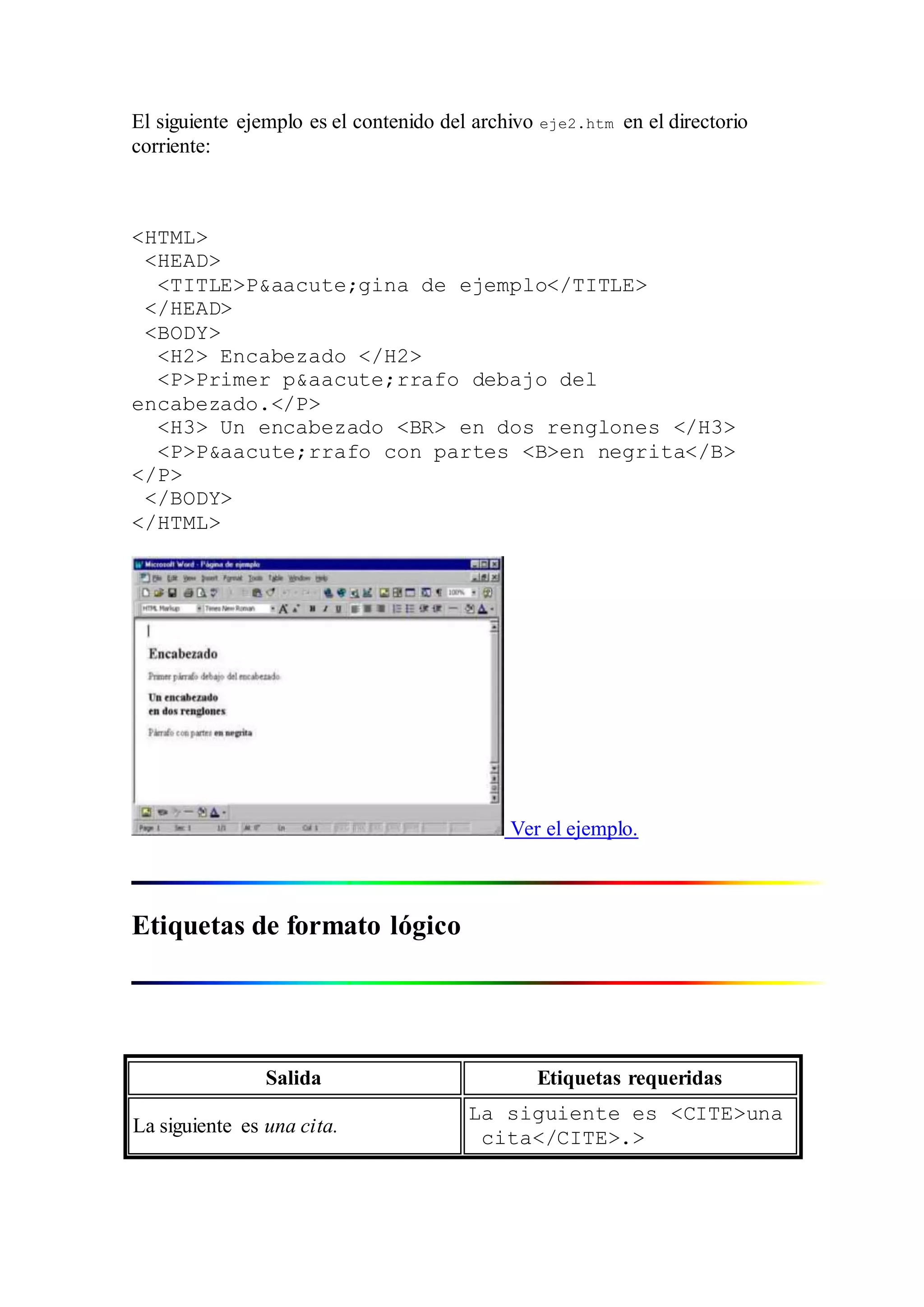 Etiquetas html básicas | PDF