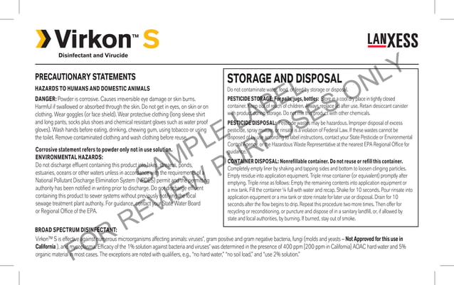 Etiqueta virkon s | PPT