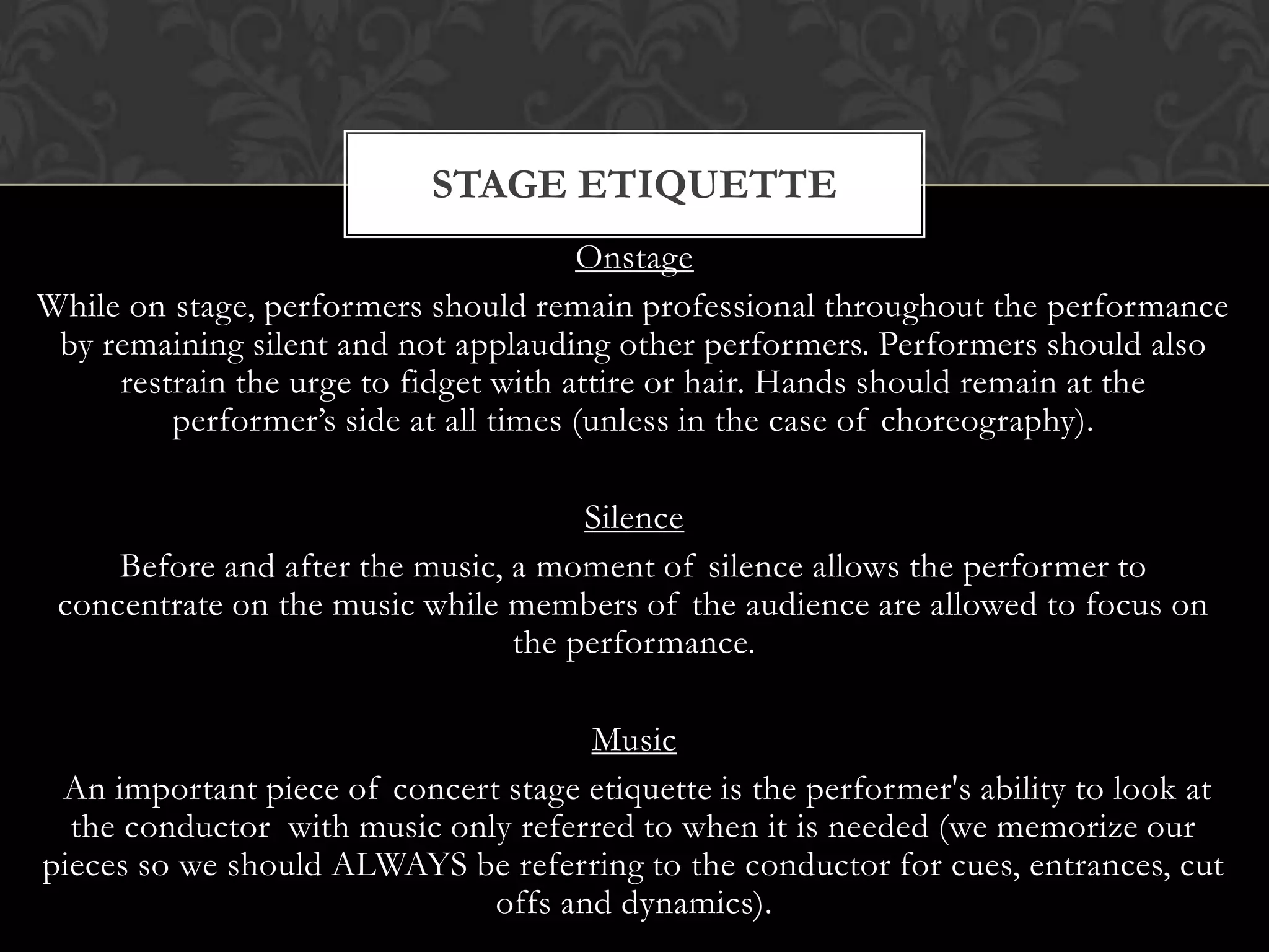 Etiquette for Choirs | PPTX