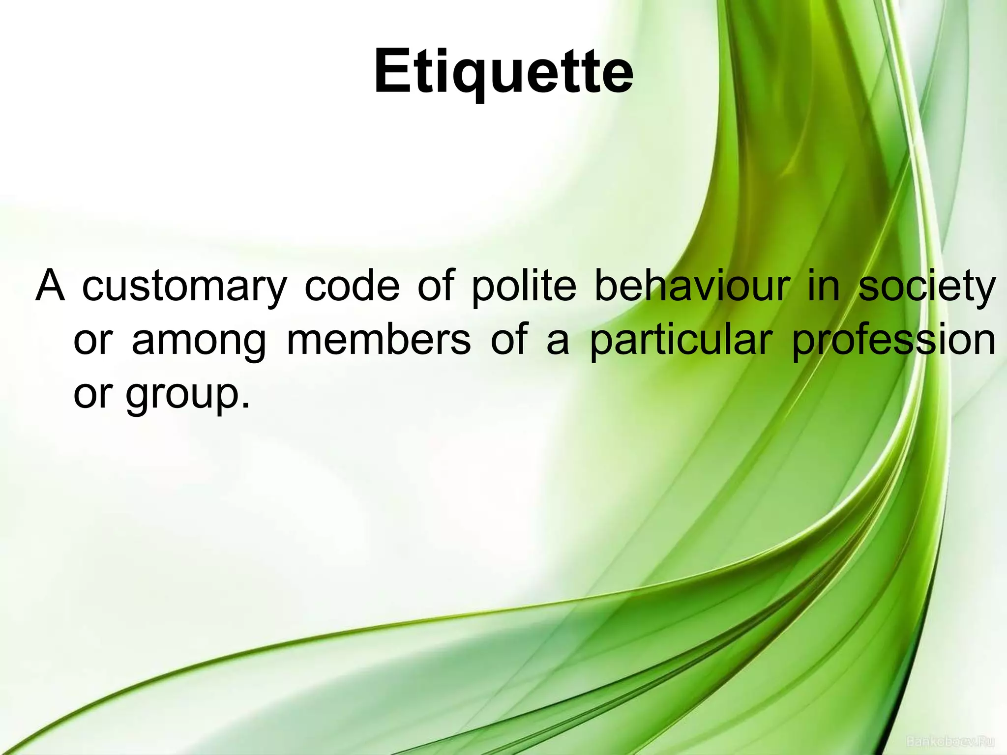 Etiquette | PPTX