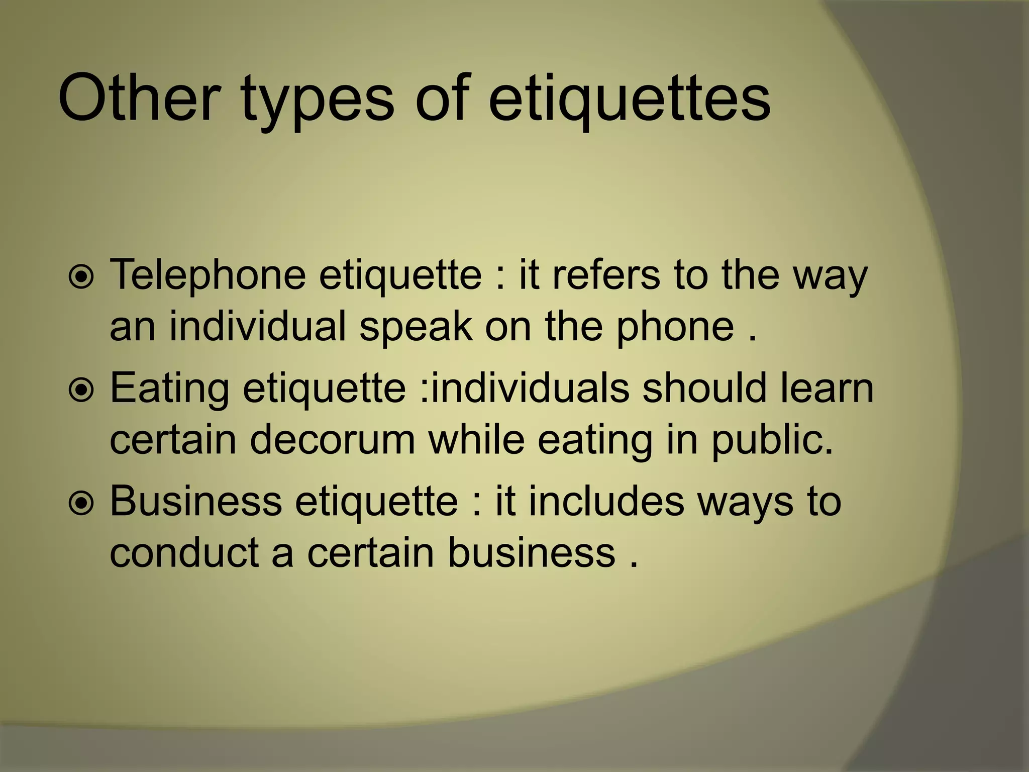 Concept of Etiquette | PPTX