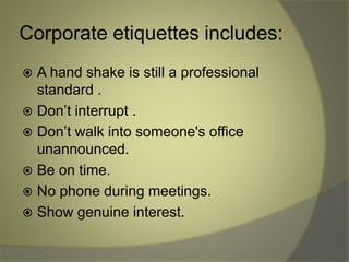 Concept of Etiquette | PPTX