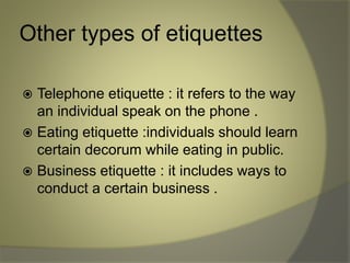 Concept of Etiquette | PPTX