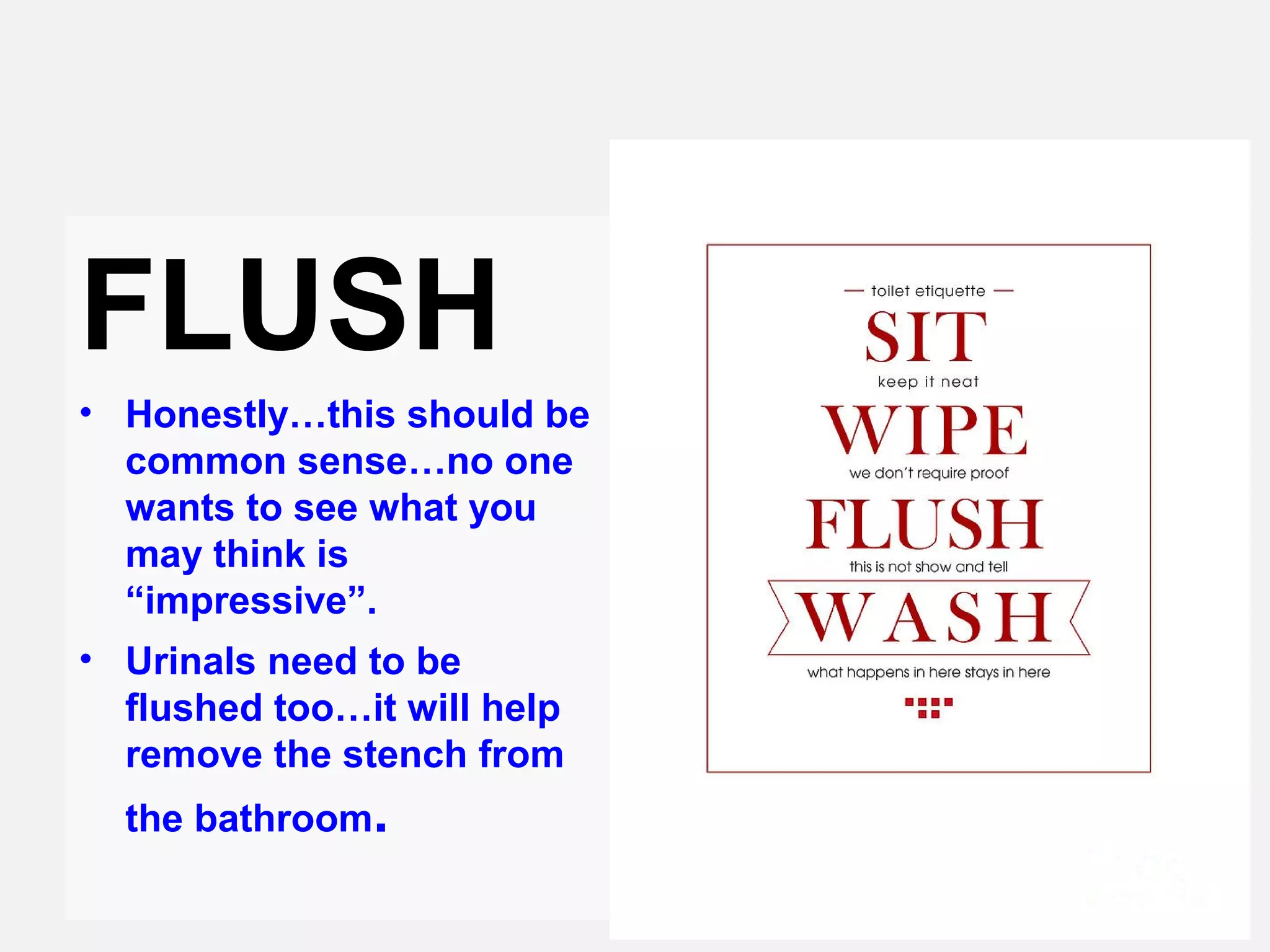 BATHROOM ETIQUETTE | PPT
