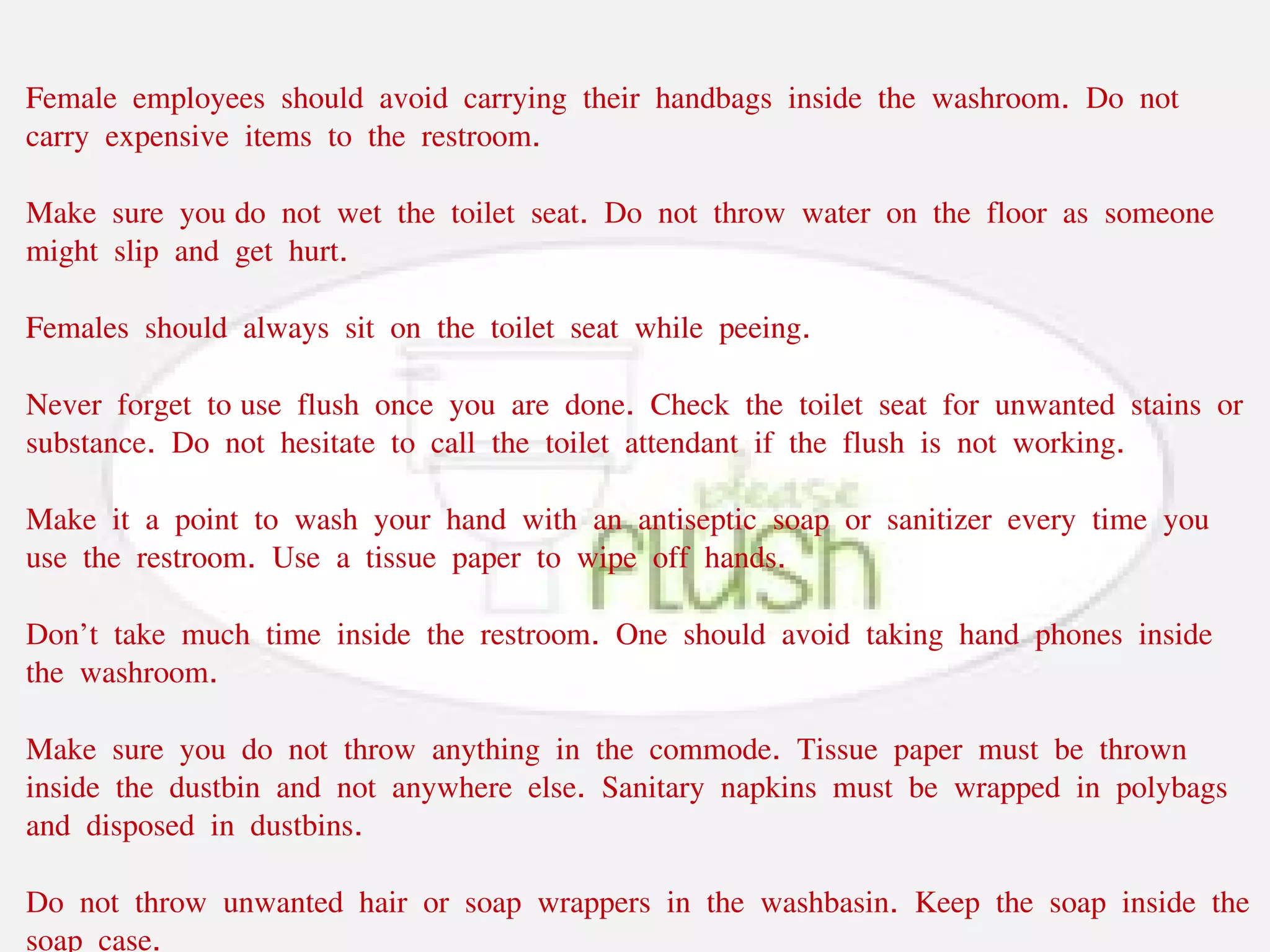 BATHROOM ETIQUETTE | PPT