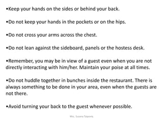 Etiquette & Manners of a true Hotelier | PPTX