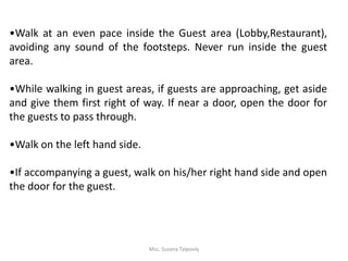 Etiquette & Manners of a true Hotelier | PPTX