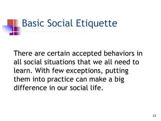 Etiquette and manners of behavior | PPTX