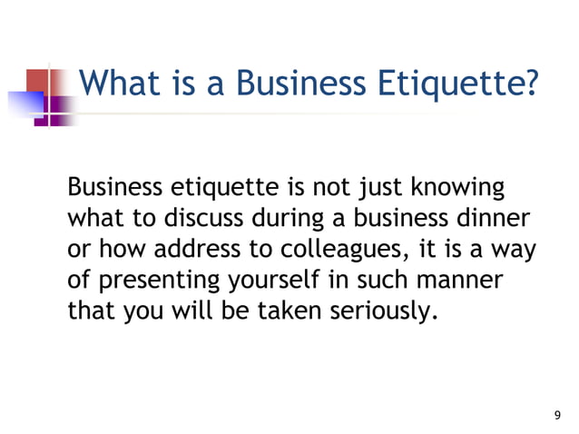 Etiquette and manners of behavior | PPTX | Travel Preparation and ...
