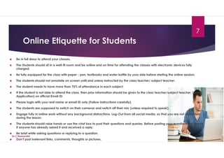 Etiquette and netiquette for online classes/dr.c.thanavathi | PDF