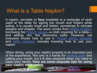 Etiquette at the dinner table | PPTX