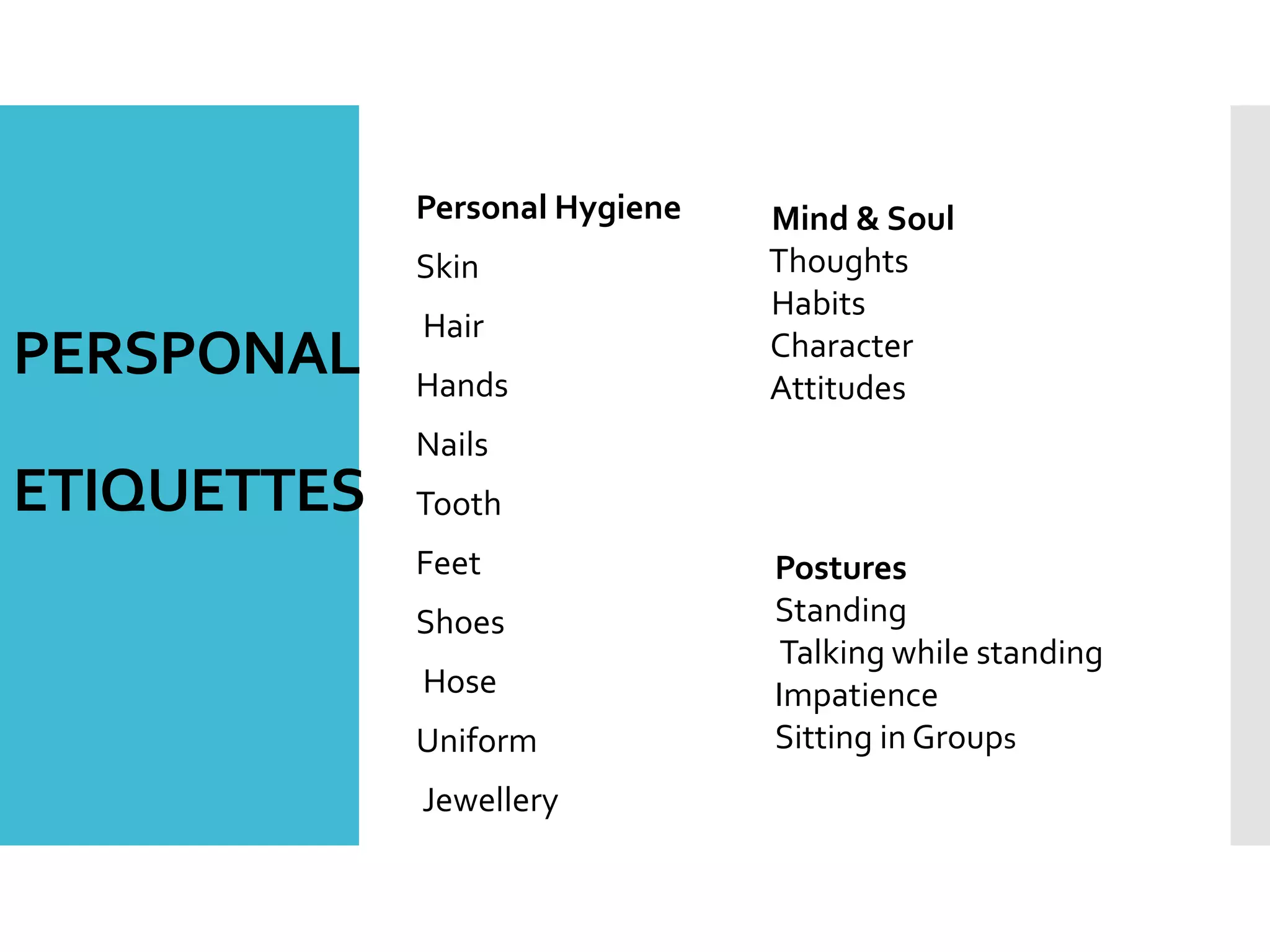 Etiquette & behavior | PPTX