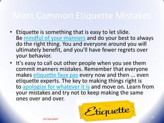 Etiquette ch 2 p1 | PDF
