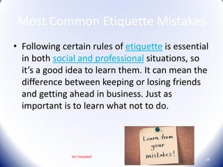 Etiquette ch 2 p1 | PDF