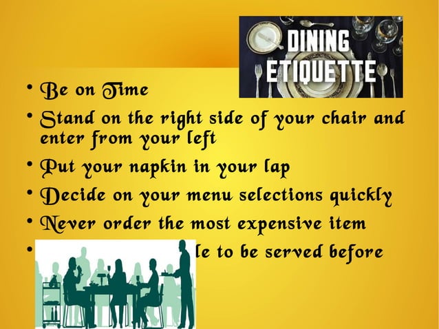 DINING ETIQUETTE | PPT | Bars & Restaurants | Attractions
