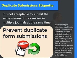 Etiquette in research and scientific publishing | PPTX