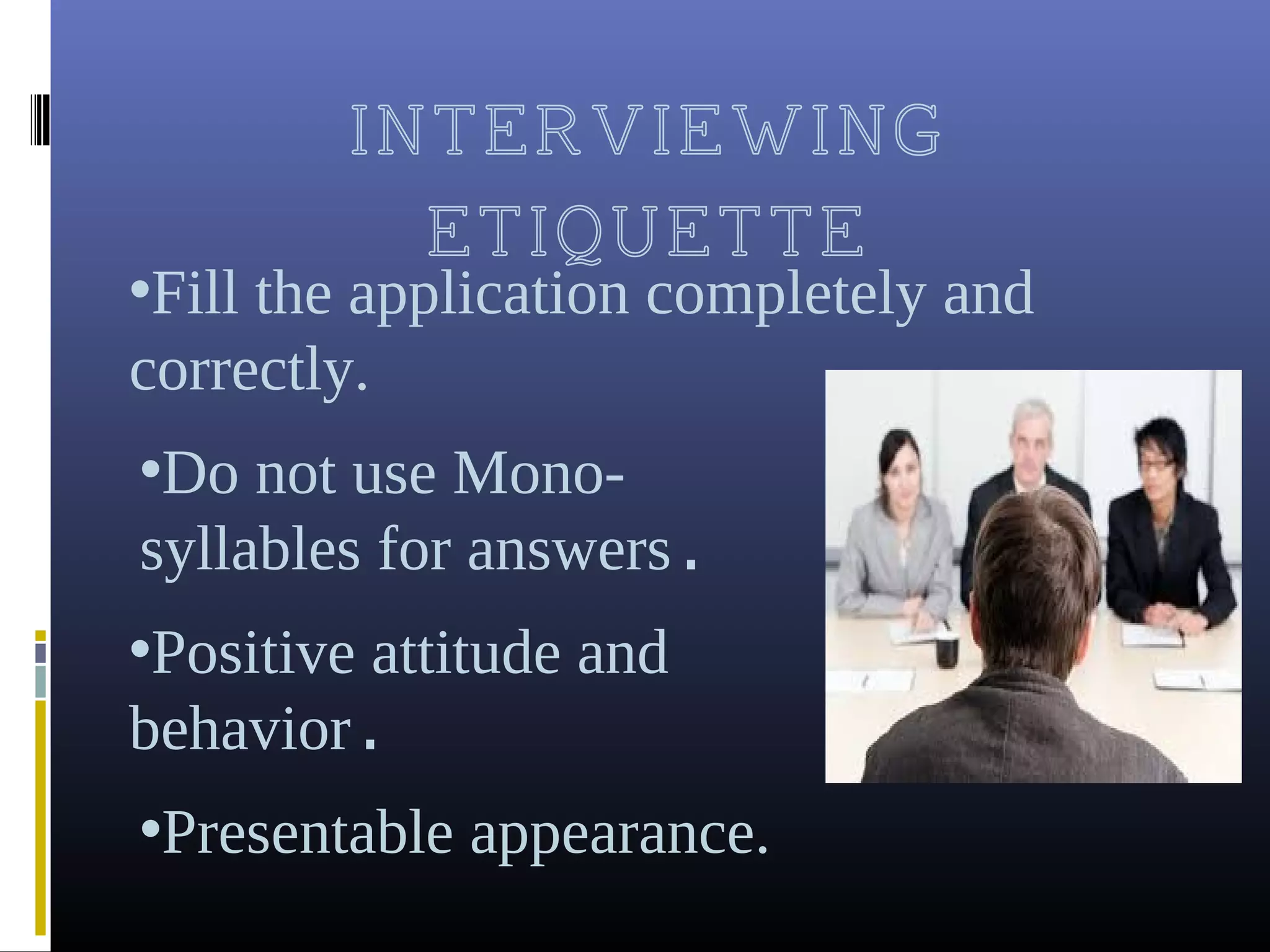 Etiquette(non verbal communication) - recipe for success | PPT