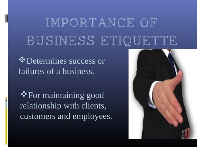 Etiquette(non verbal communication) - recipe for success | PPT