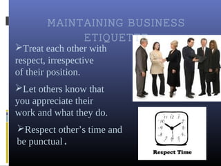 Etiquette(non verbal communication) - recipe for success | PPT