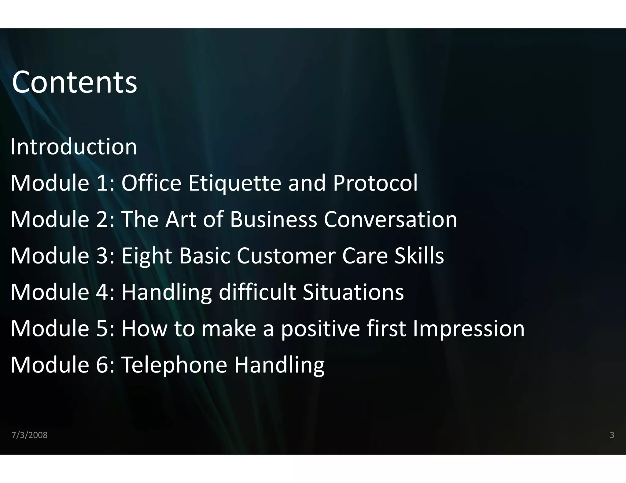 Etiquette of customer interaction | PDF