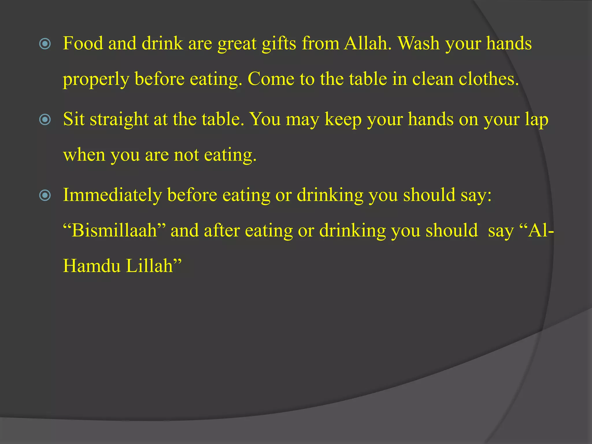 ETIQUETTE OF EATING AND DRINKING | PPTX