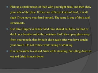ETIQUETTE OF EATING AND DRINKING | PPTX