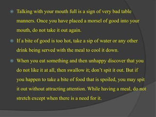 ETIQUETTE OF EATING AND DRINKING | PPTX