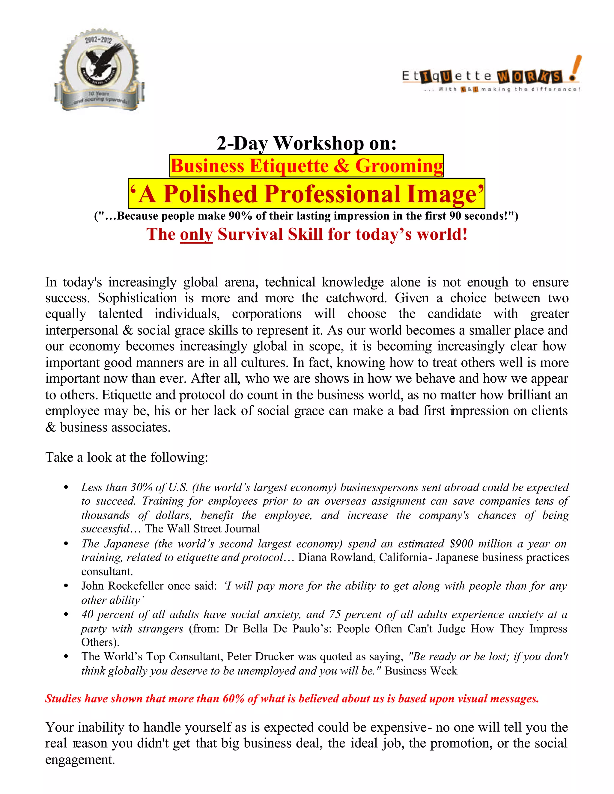 Etiquette & Personal Grooming | PDF