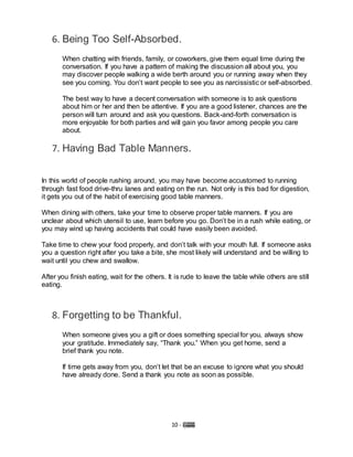 Bad Table Manners Examples