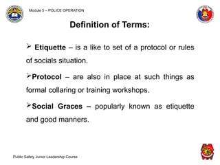 Etiquette, Protocol & Social Graces for junior leadership course.pptx