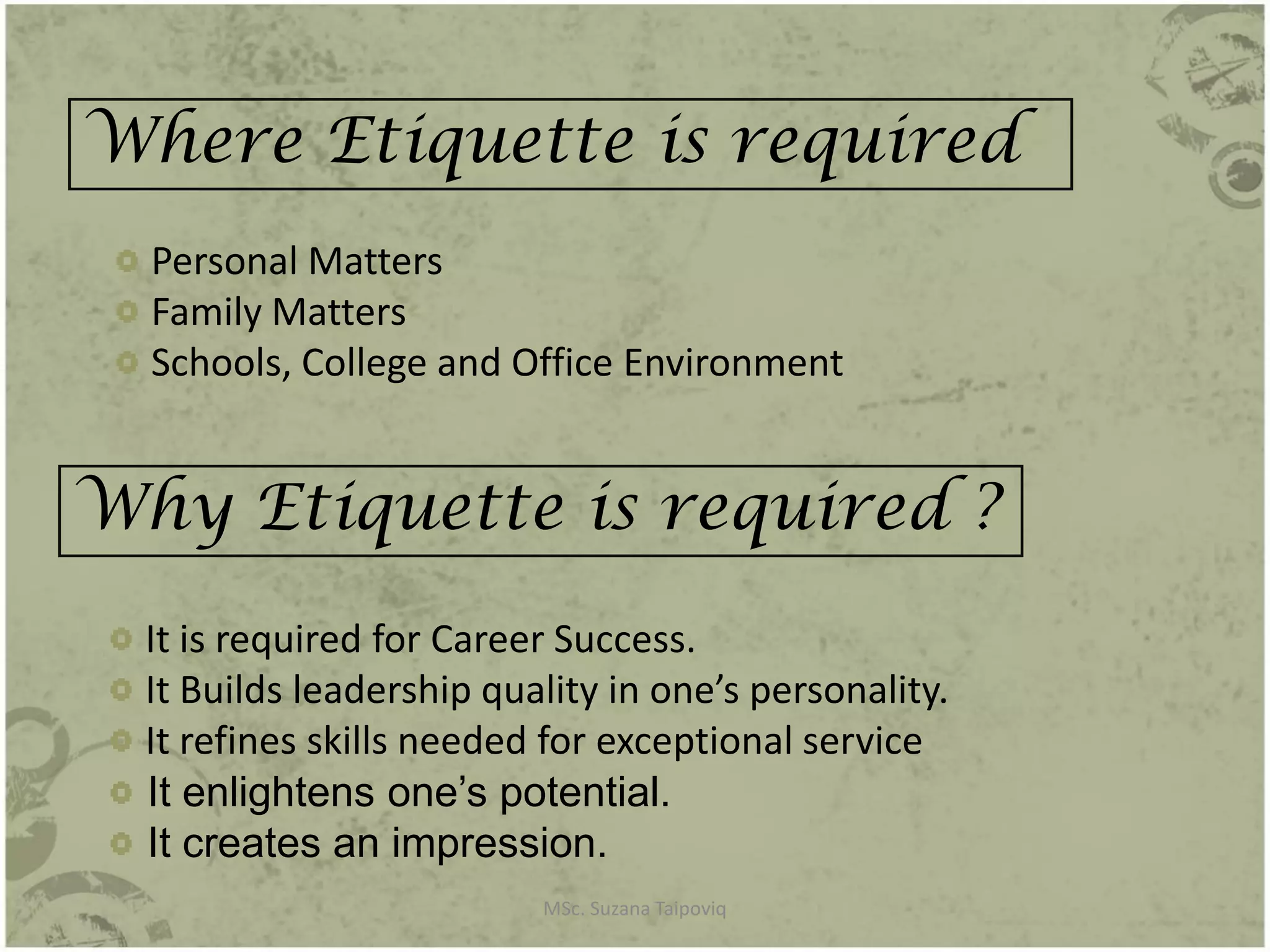 Basic Etiquettes for Effective Communication | PPT