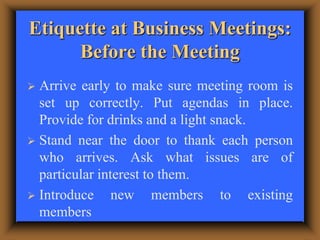 BUSINESS ETIQUETTES for Management students | PPT
