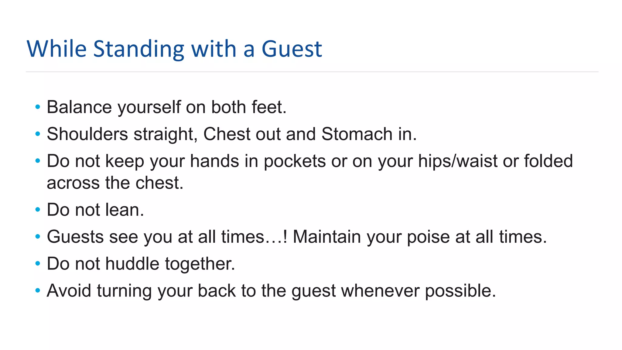 Etiquettes, Courtesies & Mannerisms of a Hotel Professional | PPTX