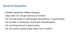 Etiquettes, Courtesies & Mannerisms of a Hotel Professional | PPTX