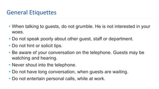 Etiquettes, Courtesies & Mannerisms of a Hotel Professional | PPTX