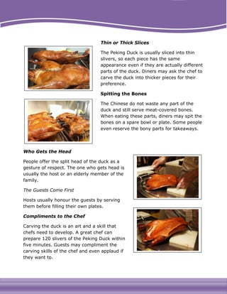 Etiquettes in Eating the Chinese Peking Duck | PDF