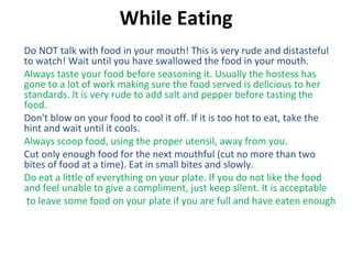 Etiquettes on fine dining | PPT