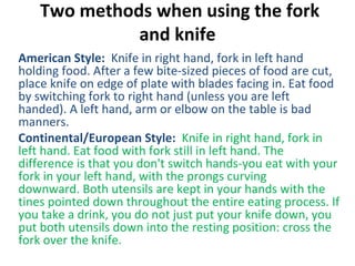 Etiquettes on fine dining | PPT