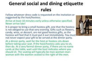 Etiquettes on fine dining | PPT