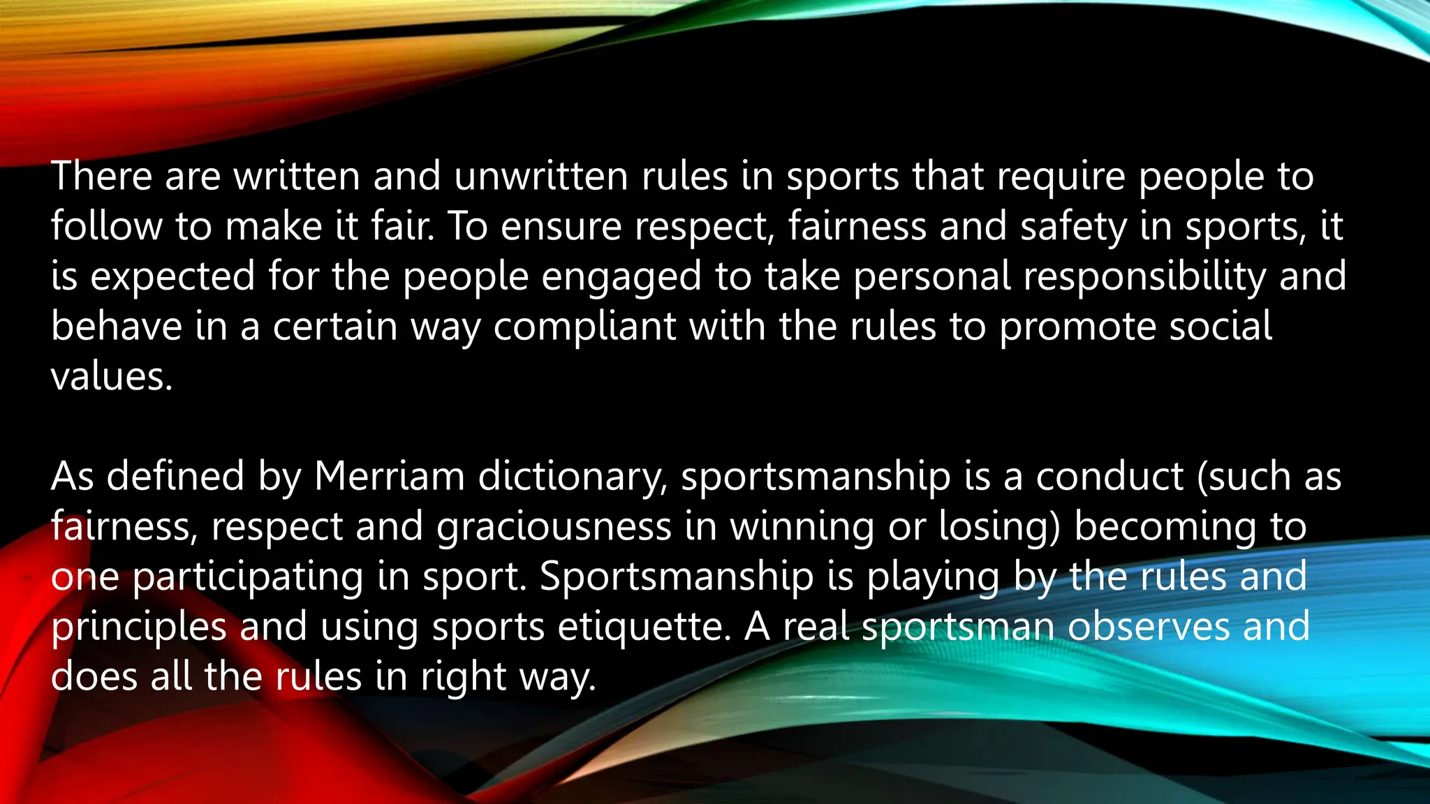 Etiquette, Sportsmanship,Proper Etiquette and Safety Standards in ...