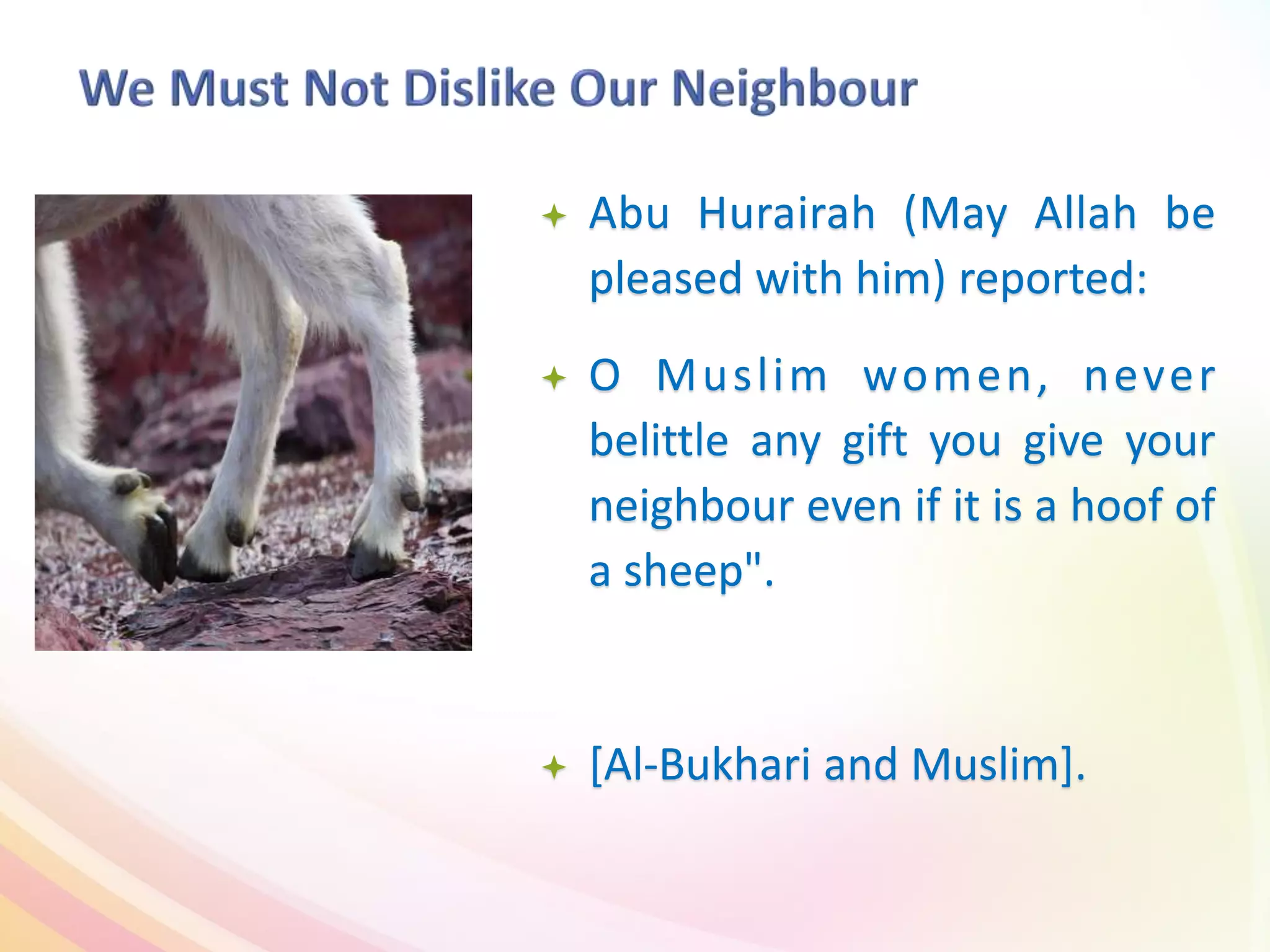 Etiquettes with neighbours in Islam | PPTX | Islam | Religion ...