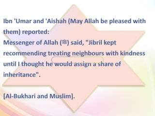 Etiquettes with neighbours in Islam | PPTX