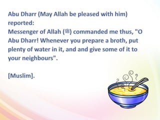Etiquettes with neighbours in Islam | PPTX