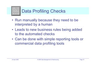 ETIS09 - Data Quality: Common Problems & Checks - Presentation | PPT